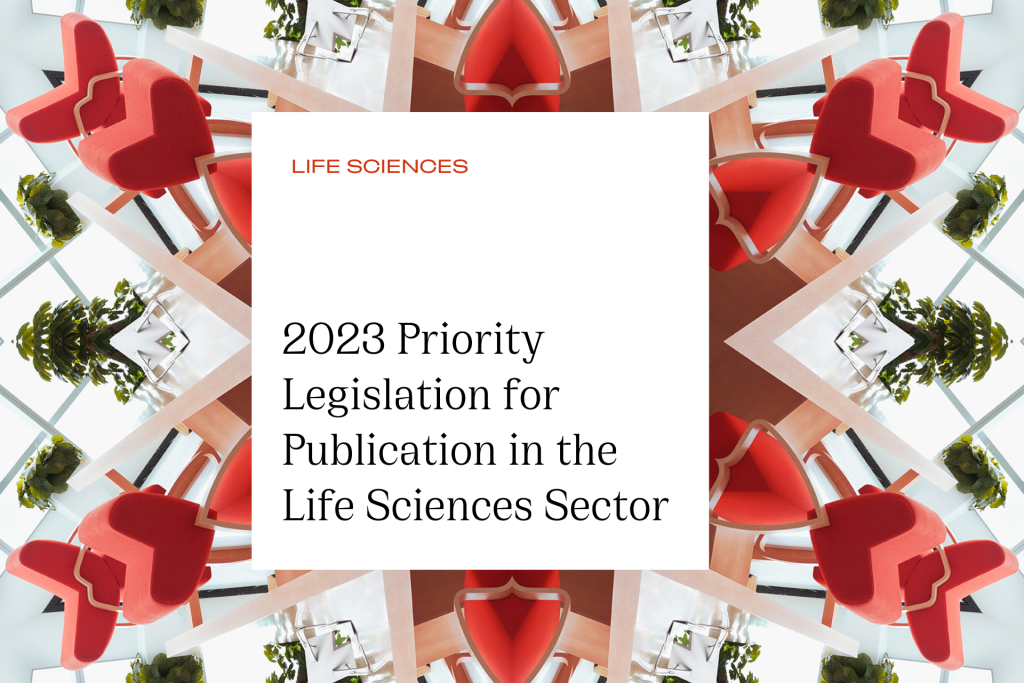 2023 Priority Legislation for Publication in the Life Sciences Sector ...